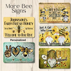 Bee Hive Rules Sign, Bee Kind, Honeybee Decor, Farmhouse Gift for Bee ...