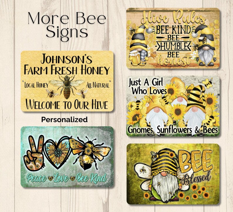 Bee Hive Rules Sign, Bee Kind, Honeybee Decor, Farmhouse Gift for Bee ...