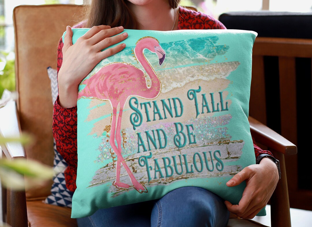 Flamingo Pillow & Cover Flamingo Beach Pillow Pink Flamingo - Etsy