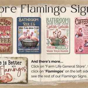 Flamingo Laundry Room Sign, Pink Flamingos, Metal Tin Wall Art Decor - Etsy