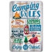Camping Rules Sign Camper Camp Campfire Outdoors 8x12 Sign, Campsite ...