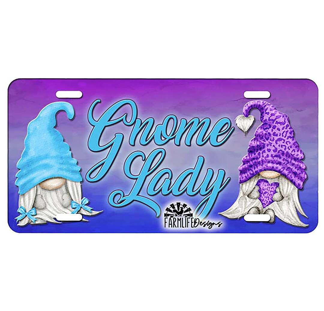 Gnome Lady License Plate, Gift for Gnome Lover, Yard Sign, Metal Wall ...