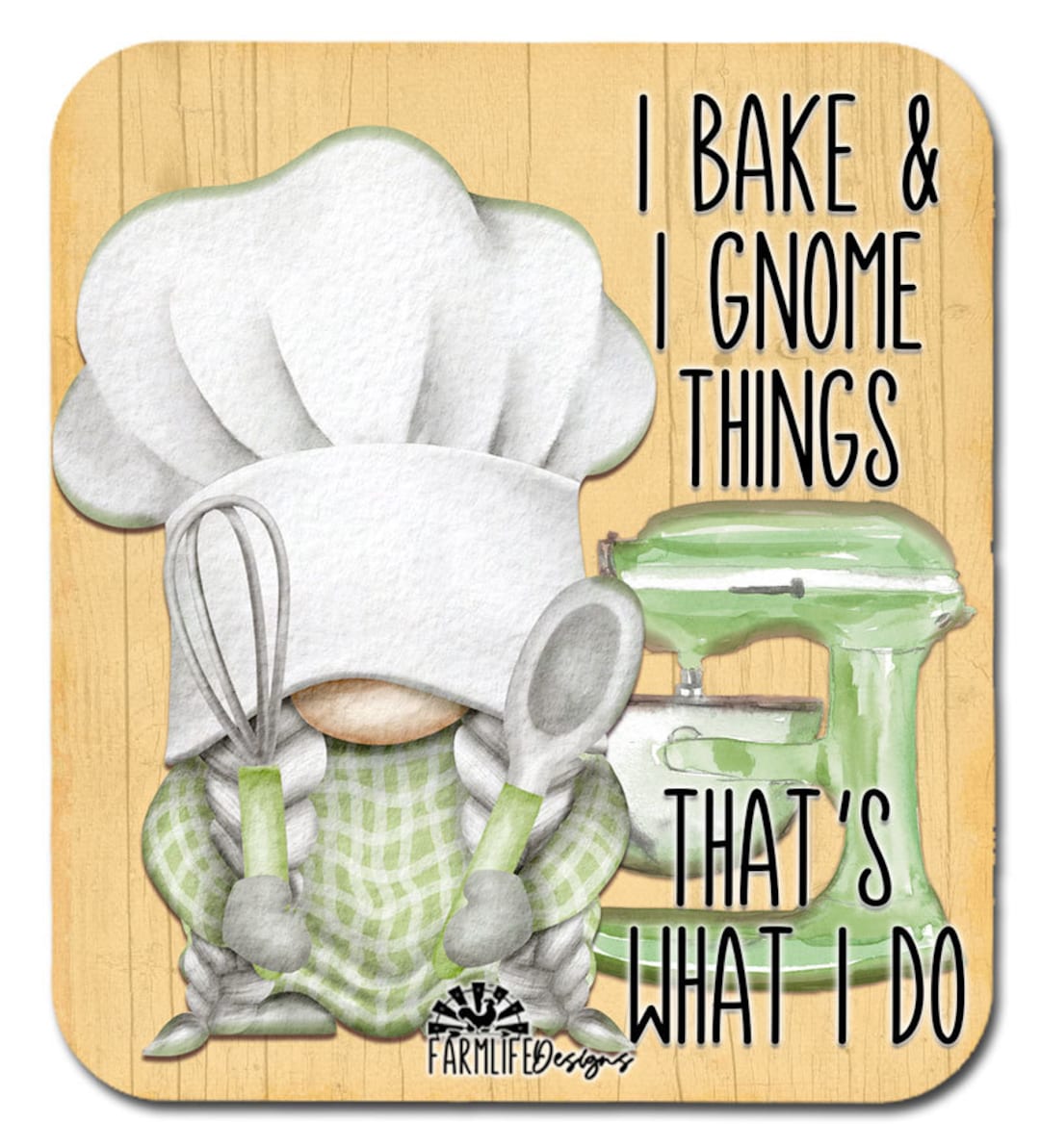 Baking Gnome Magnet, Bake and Gnome Things Refrigerator Magnet, 4 ...