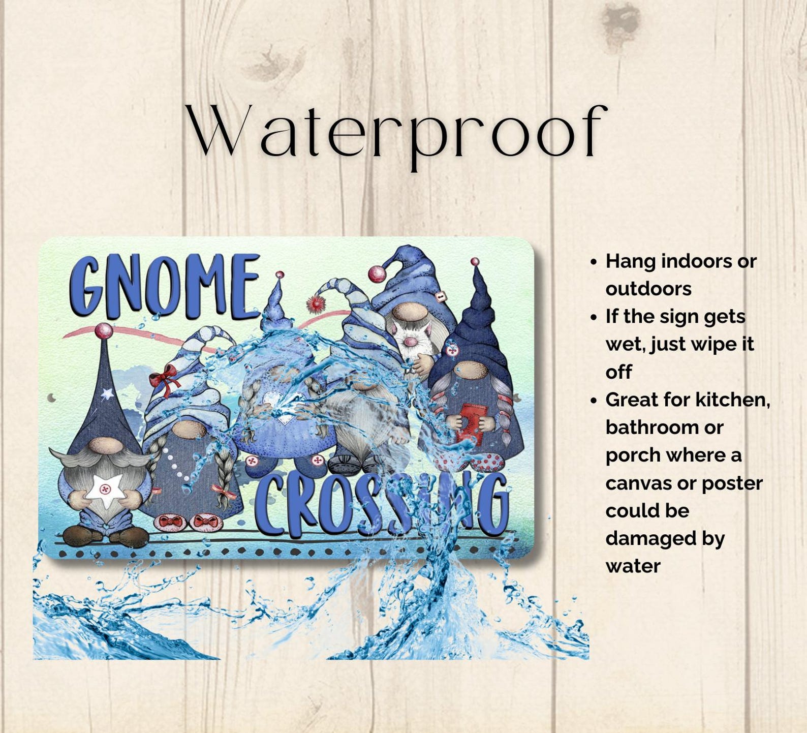 Gnome Crossing Sign, Gnomies, Blue Gnomes, Gnome Lovers Gift, Gnome ...