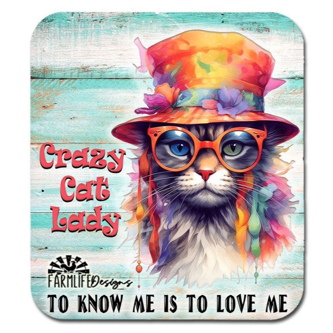 Crazy Cat Lady Magnet, 4"x4.5" Aluminum, Cat Lover Gift, Cats Lover ...