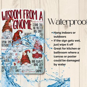 Gnome Sign, Motivational Advice, Wisdom From a Gnome Red 8x12, Gnome ...