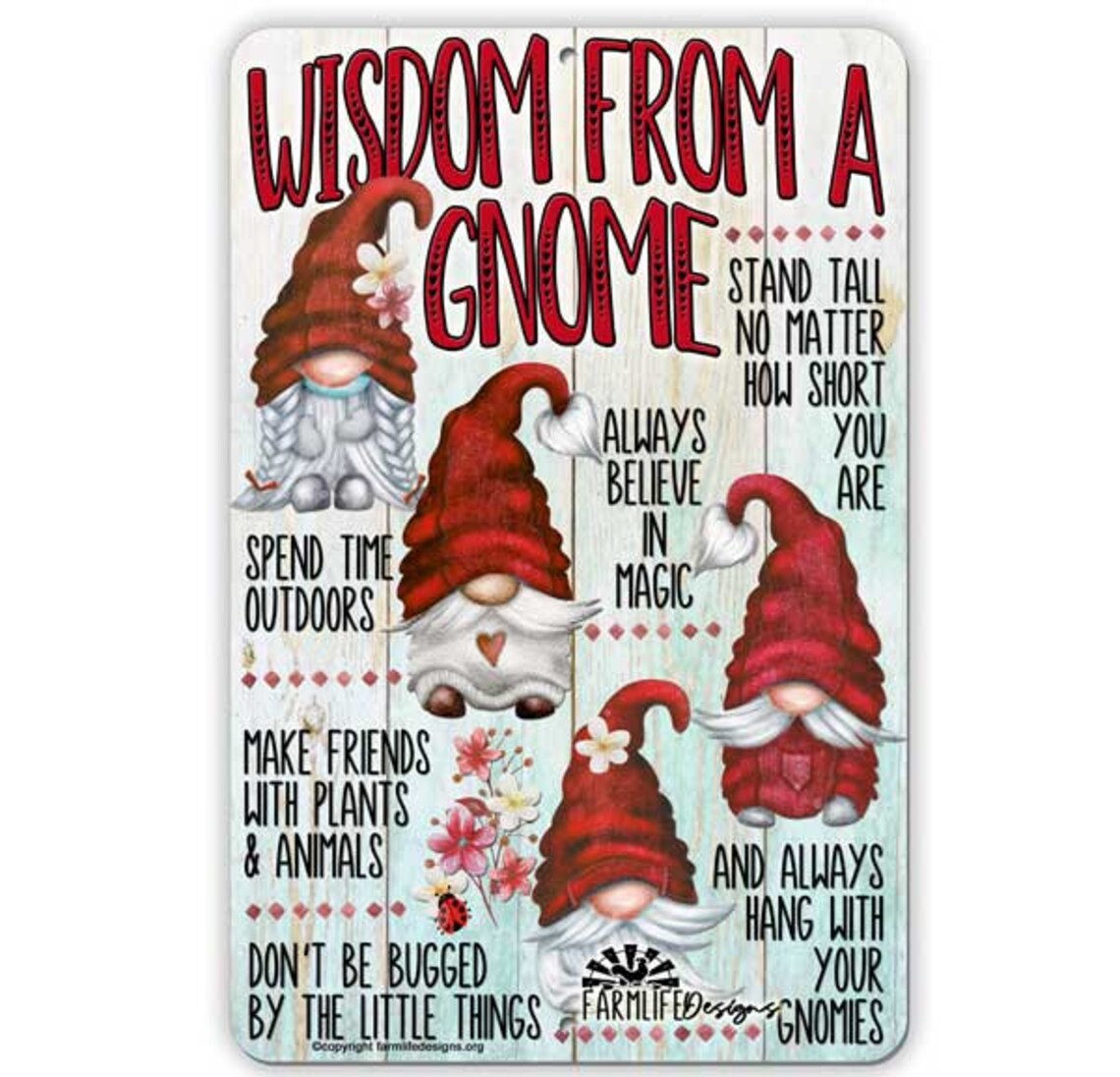 Gnome Sign Motivational Advice Wisdom From a Gnome Red 8x12 - Etsy