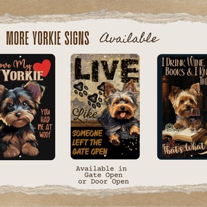 Funny Yorkshire Terrier Security Sign, Handmade Decor for Yorkie Lovers ...