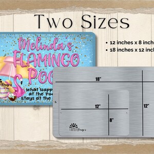 Personalized Flamingo Pool Sign, Customized With Your Name, Bar ...