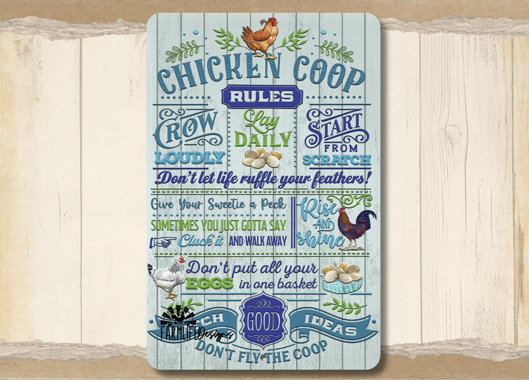 Chicken Coop Rules Sign, Chicken Mama Gift, Gift for Chicken Lover ...