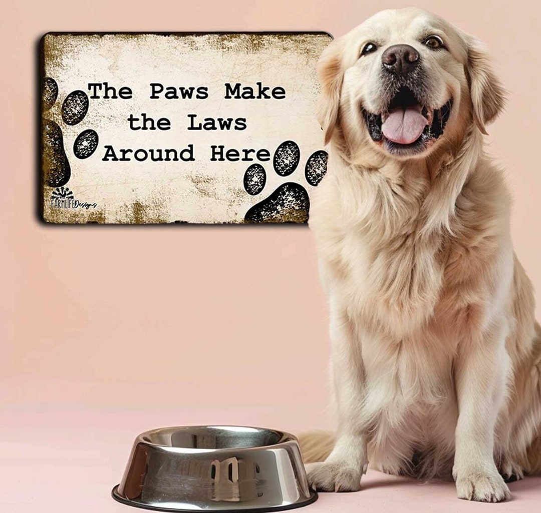 Funny Dog and Cat Sign, Gift for Dog Lover, Pet Parent, Funny Metal Art ...