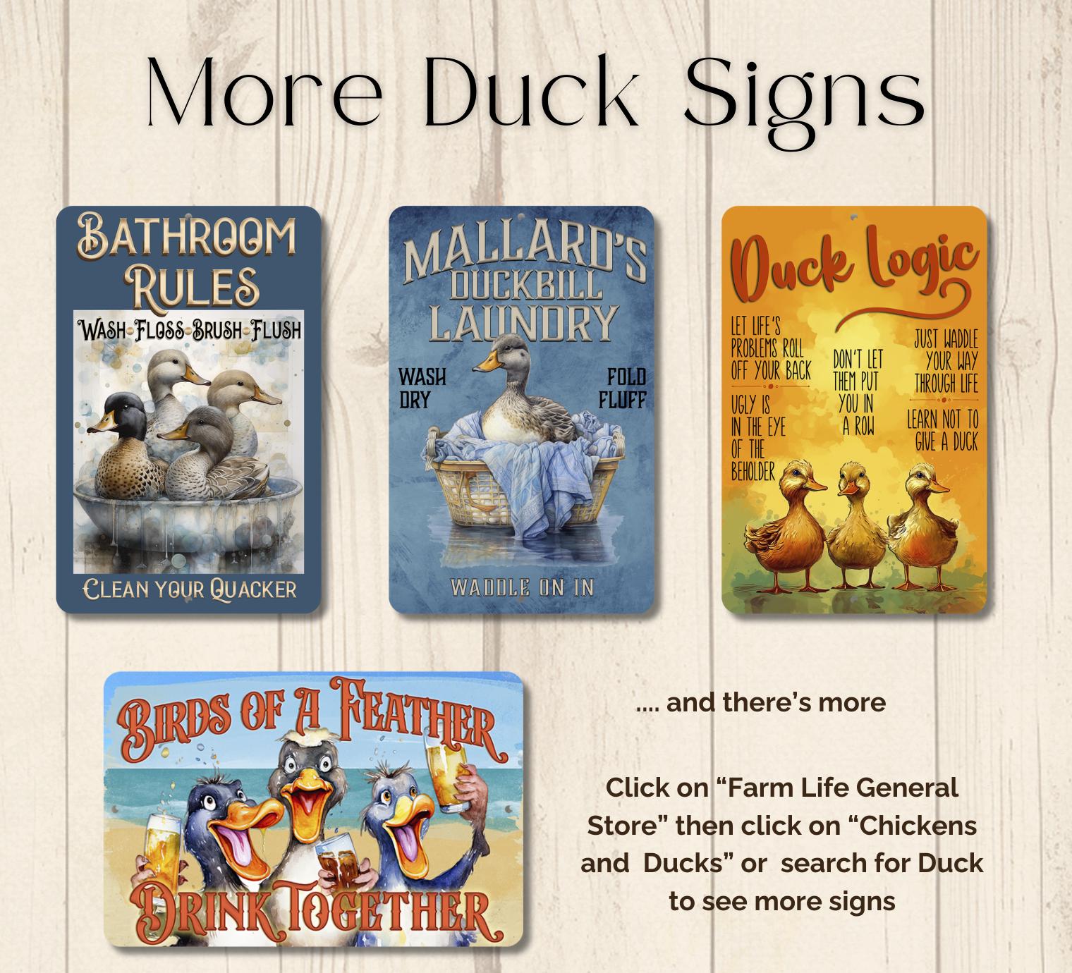 Funny Duck Gift, Duck Lover Sign, Duck Logic Wisdom Sayings, Gift for ...