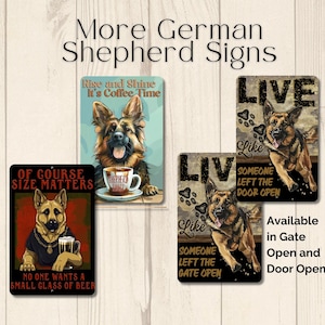 German Shepherd Welcome Sign, House or Yard, Dog Bites Metal Tin ...