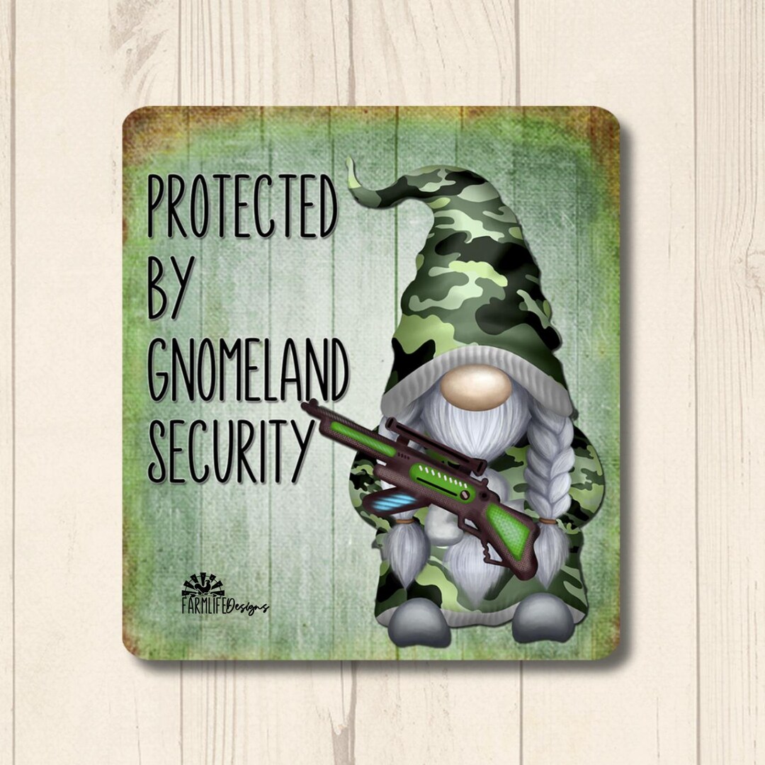 Gnomeland Security Magnet, Camo Girl Gnome, Gift for Gnome Lover, Gnome ...
