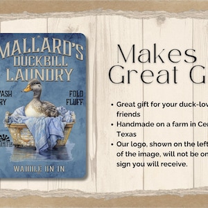 Duck Laundry Sign, Duck in Clothes Basket, Laundry Room Decor, Duck ...