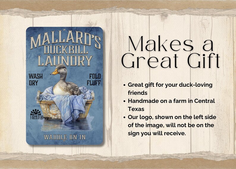 Duck Laundry Sign, Duck in Clothes Basket, Laundry Room Decor, Duck ...