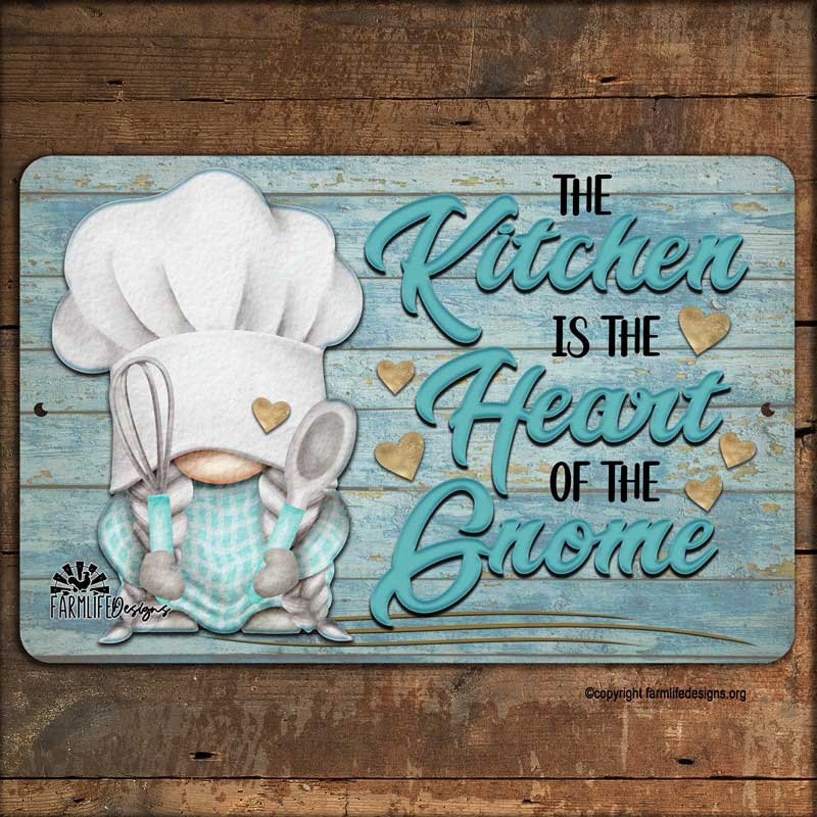 Gnome Kitchen Sign, Heart of the Gnome, Home Decor, Farmhouse Style ...