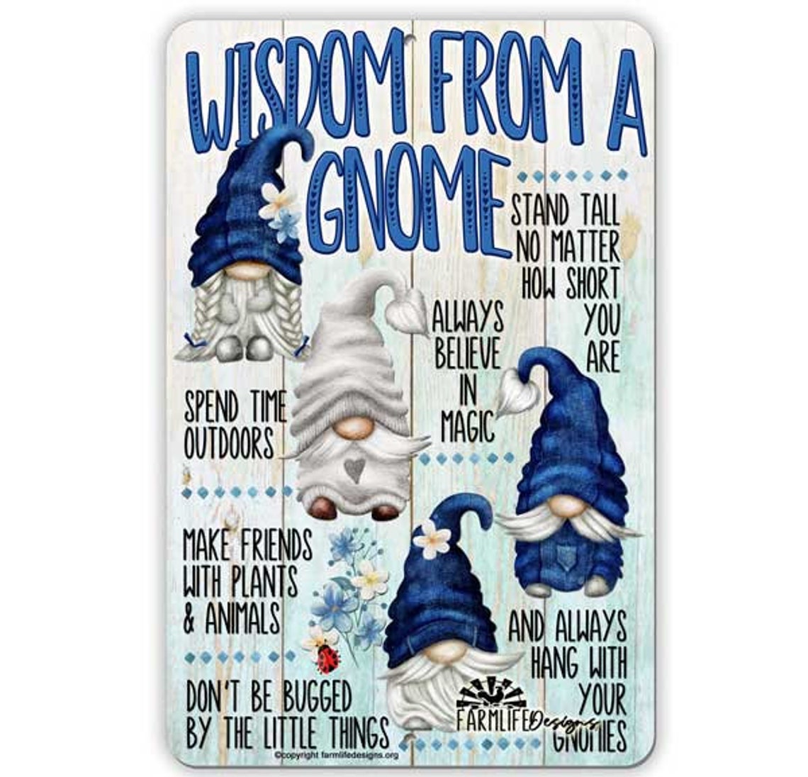 Gnome Sign Motivational Advice Wisdom From a Gnome Blue - Etsy