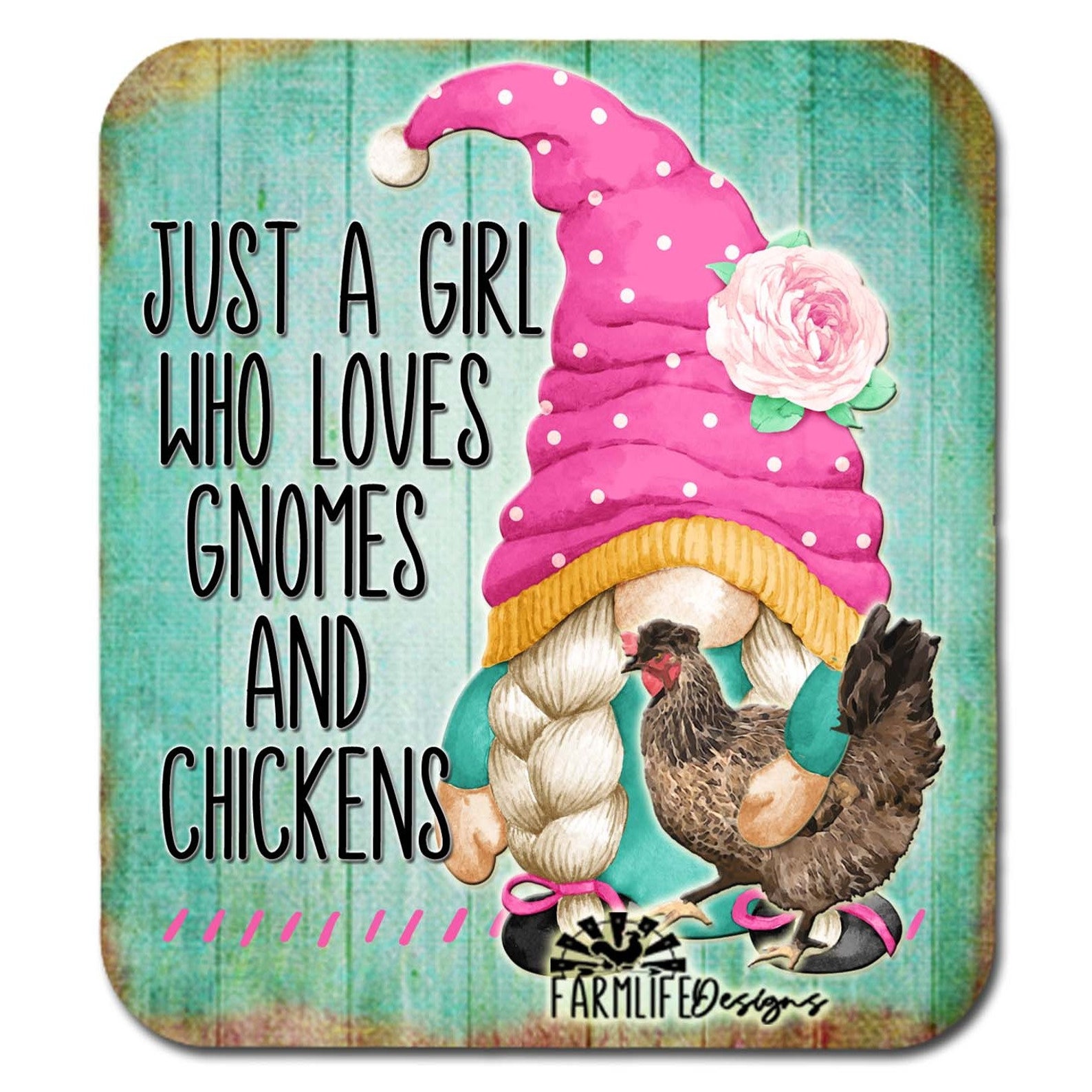 Gnome Chicken Magnet Just a Girl Who Loves Gnomes and - Etsy