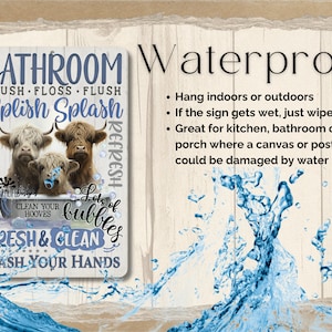 Highland Cow Bathtub Sign, Subway Bathroom Wall Art, Cows Lover Gift ...