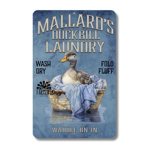 Duck Laundry Sign, Duck in Clothes Basket, Laundry Room Decor, Duck ...