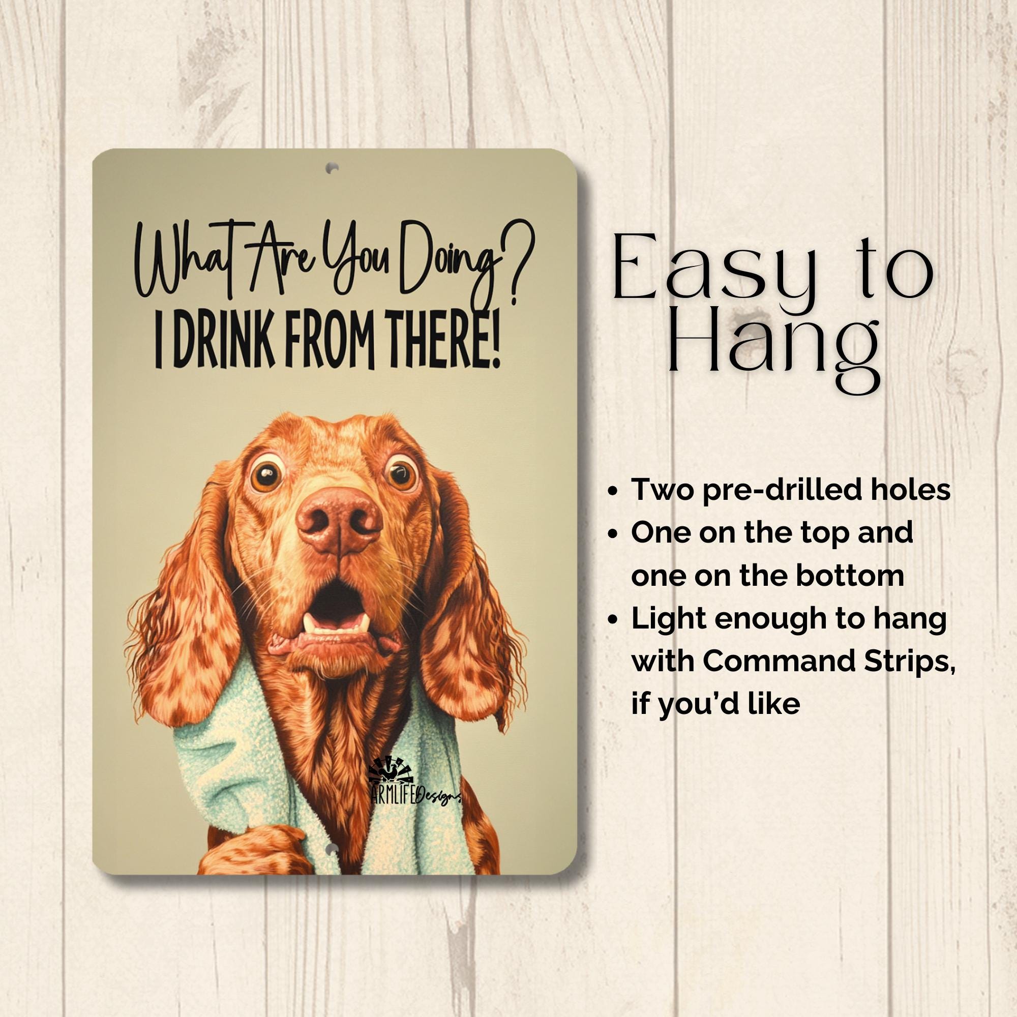 Irish Setter Bathroom Sign, Funny Toilet Bowl Sign, Drink From There ...