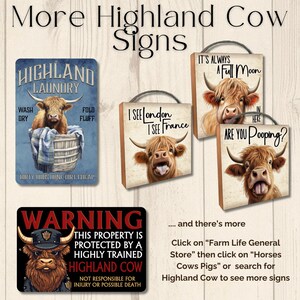 Highland Cow Bathhouse Sign, Bathroom Wall Art, Fluffy Cow Lover Gift ...