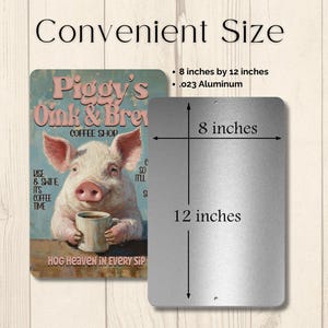 Pig Coffee Bar Gift, Oink & Brew Sign, Swine Piggy Coffee Station Art ...