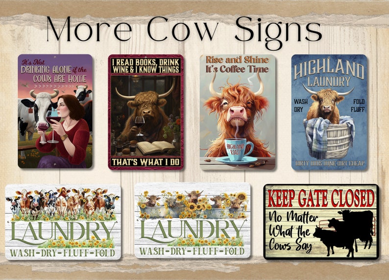 Funny Cow Heifer Kitchen Closed Sign, Cow Lover Gift, Farmhouse Cow ...