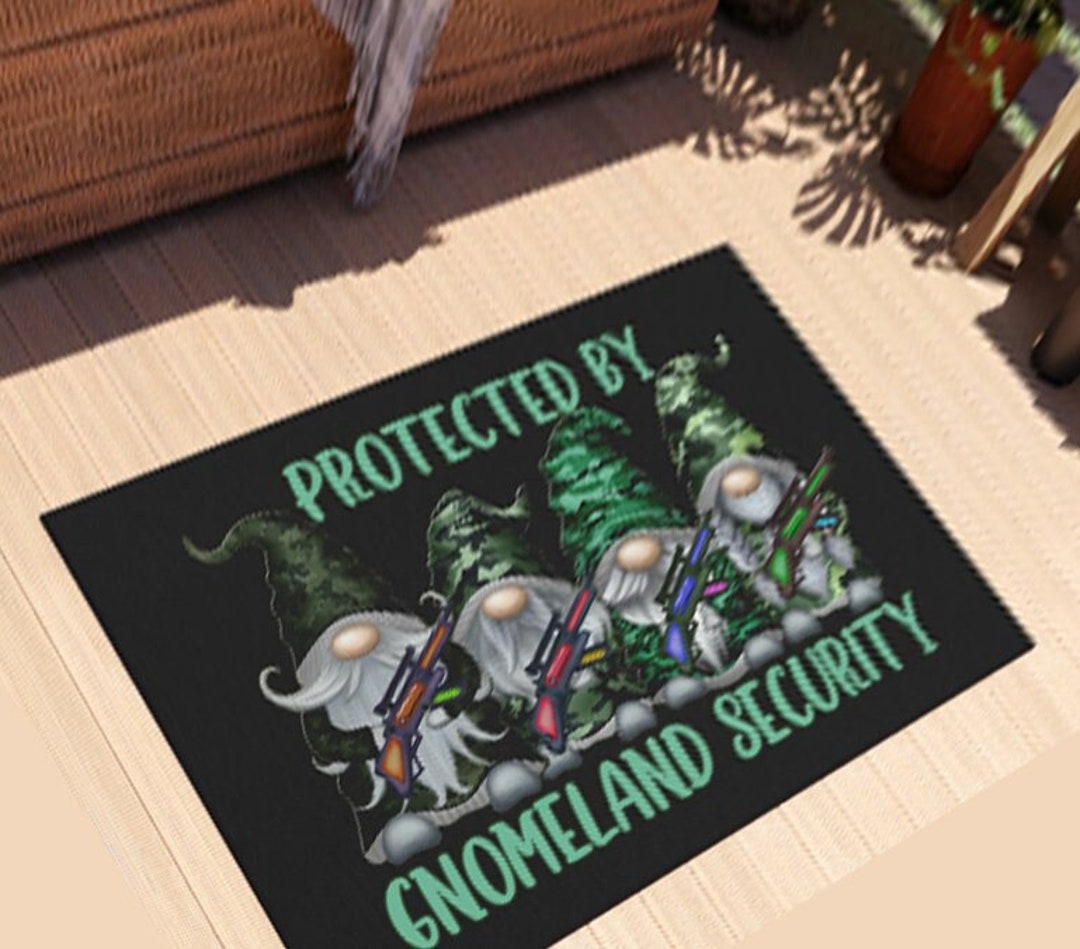 Gnome Rug Protected by Gnomeland Security Outdoor Rug Floor Rug, Floor ...