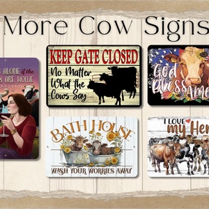 Cow Security Yard Sign, Cow Lover Gift, Funny Metal Sign, Cow Security ...