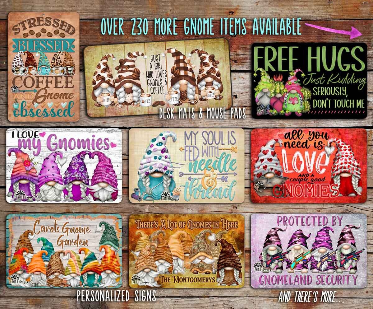 Funny Gnome Sign, Gnomes Welcome People Tolerated, Handmade Gnome Lover ...
