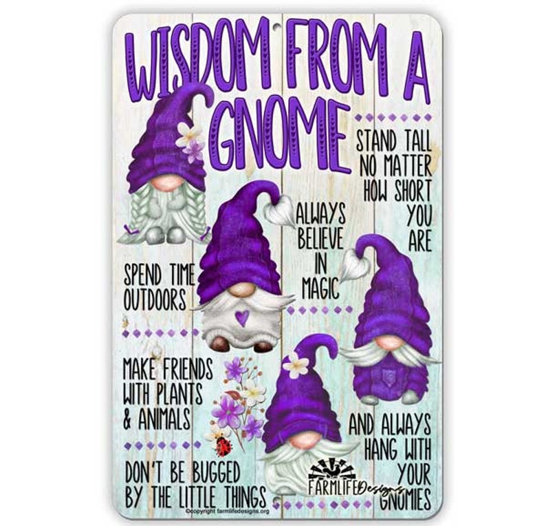 Gnome Sign Motivational Advice Wisdom From a Gnome Purple - Etsy