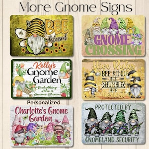 Gnome Crossing Sign, Gnomies, Blue Gnomes, Gnome Lovers Gift, Gnome ...