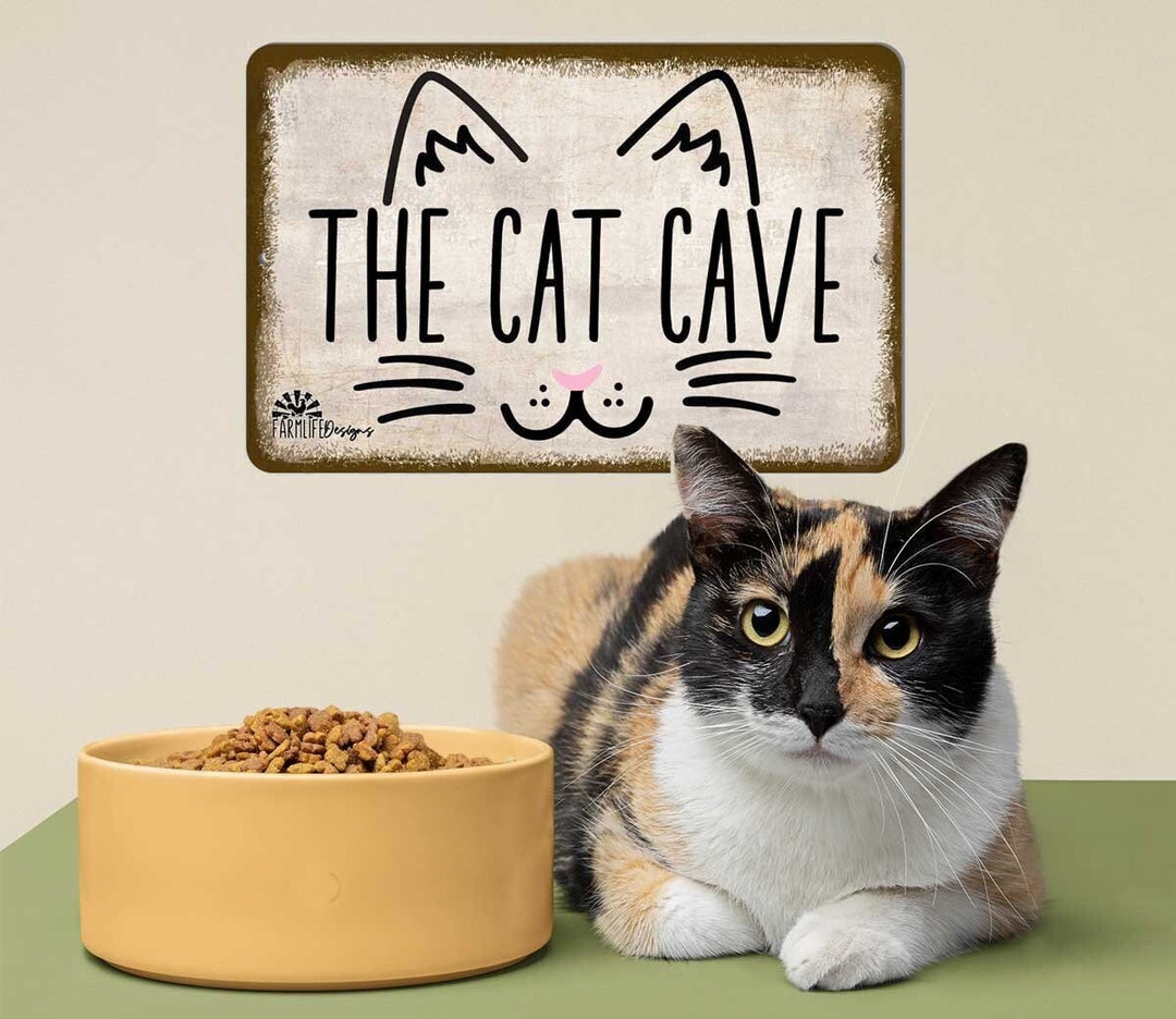 Funny Cat Sign, Cat Cave, Gift for Cat Lover, Pet Parent, Funny Metal ...
