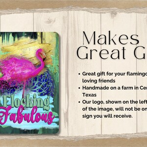 Flocking Fabulous Flamingo Sign, Gift for Flamingo Lover! 8"x12" Metal ...