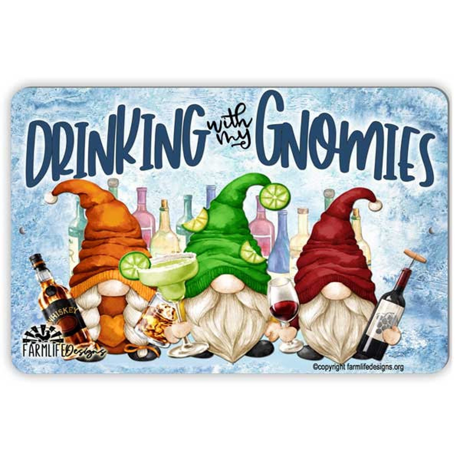 Gnome Sign Drinking With My Gnomies Whiskey Gnome Margarita - Etsy