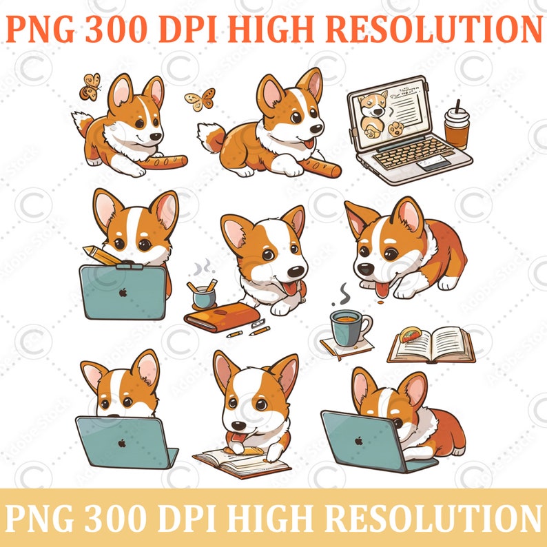 Back to School Corgi PNG Files Cute Teacher Clipart Corgi Collection ...