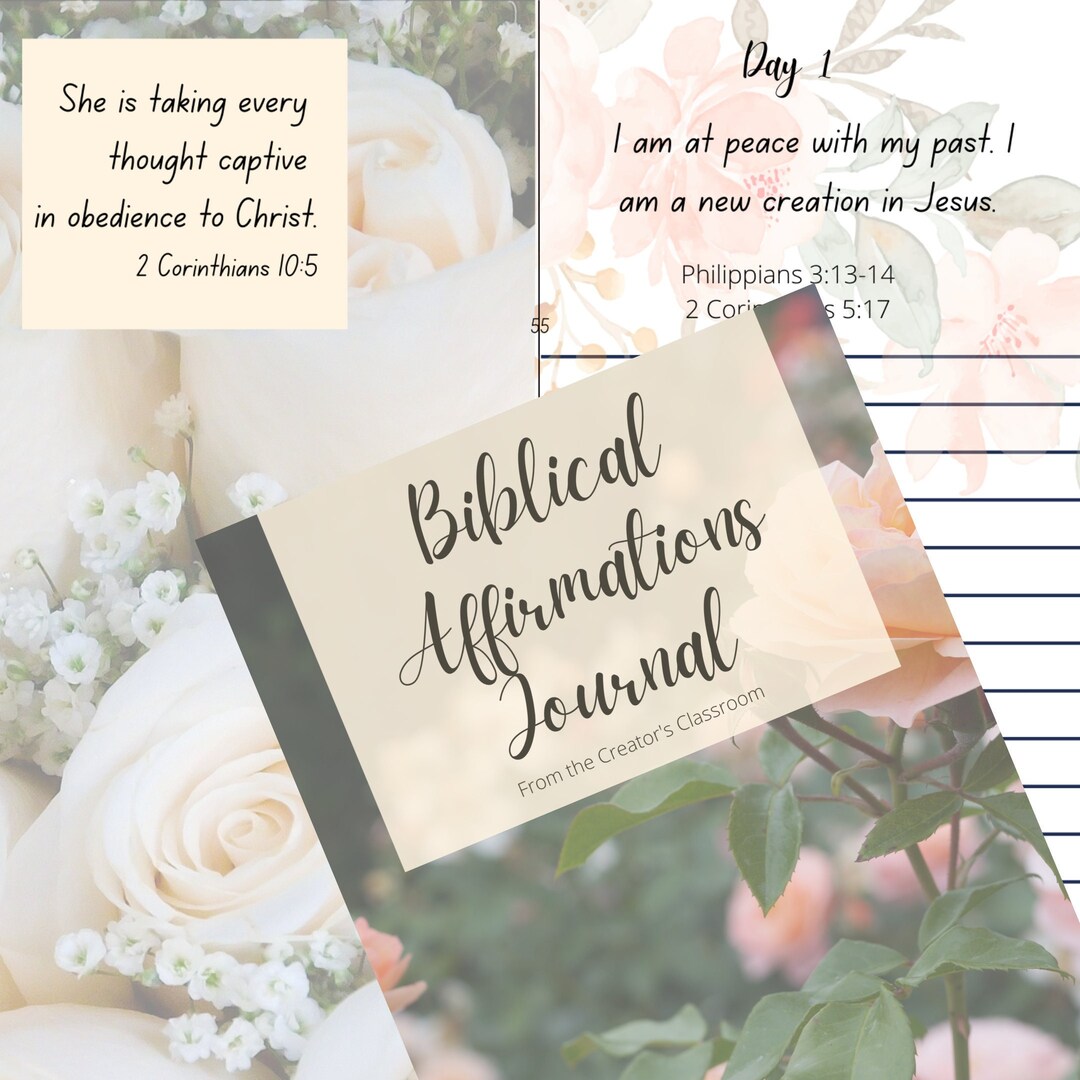 Biblical Affirmations Journal |bible Reading Plan |bible Study Journal ...