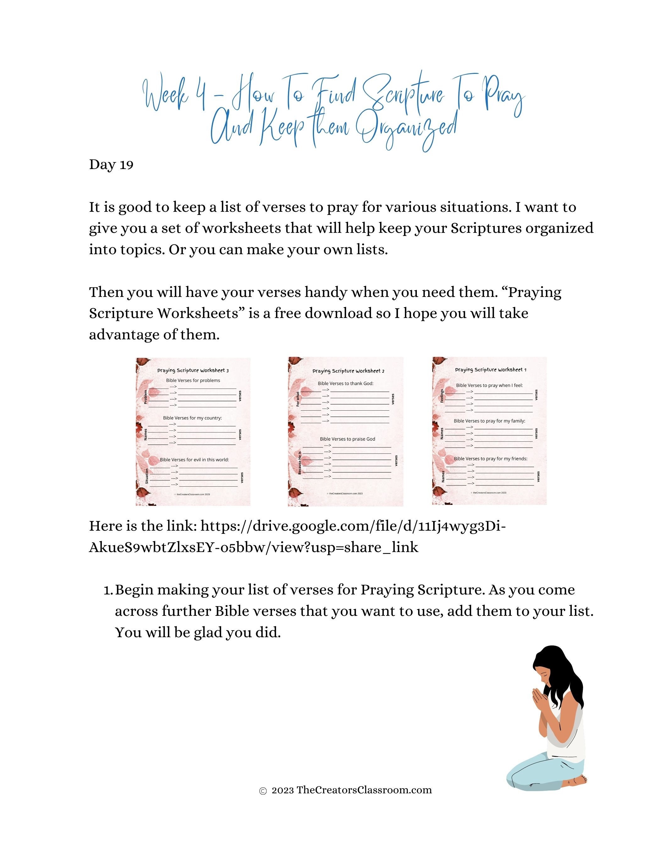 Praying Scripture Bible Study Journal Bible Study - Etsy