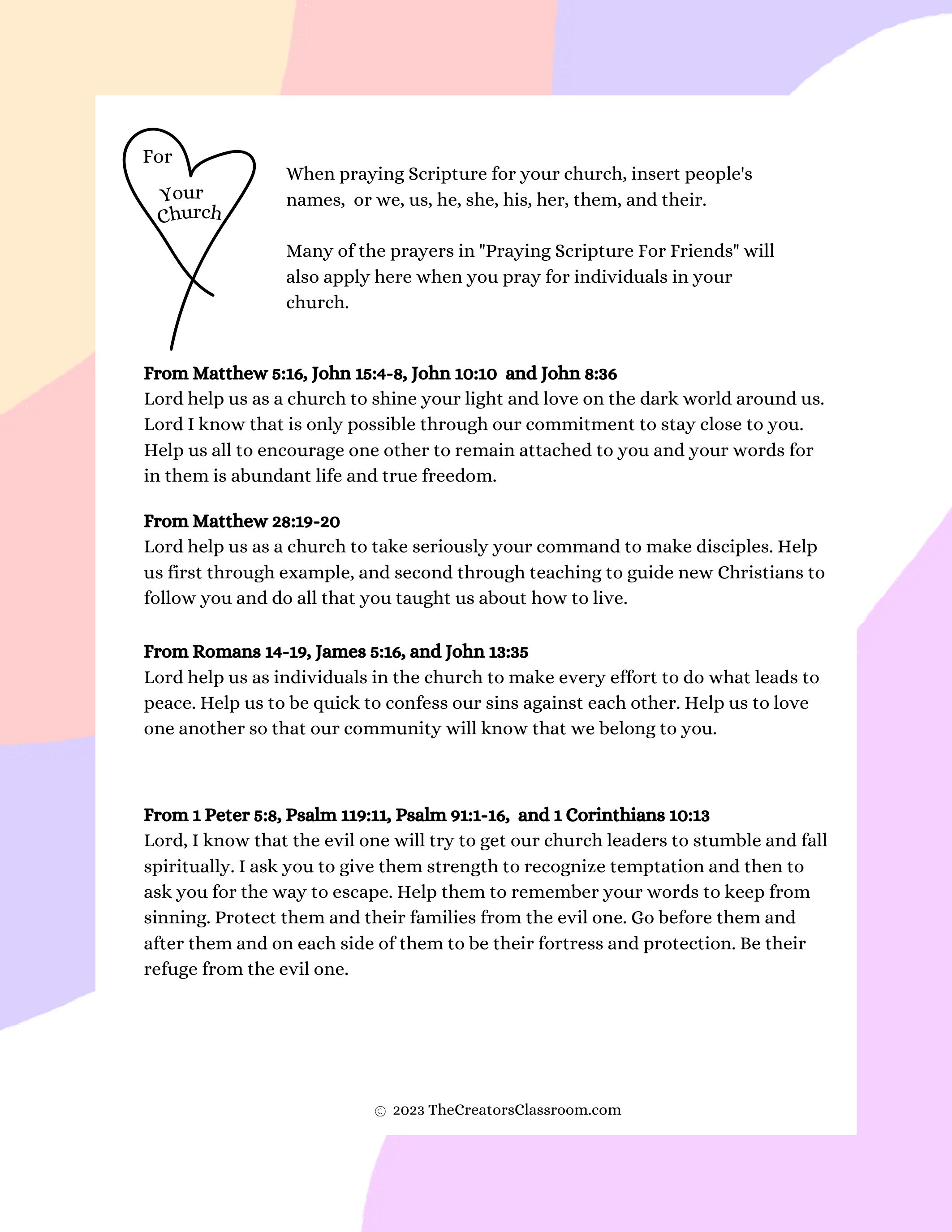 Praying Scripture | Prayers | Prayer Printable | Body of Christ ...