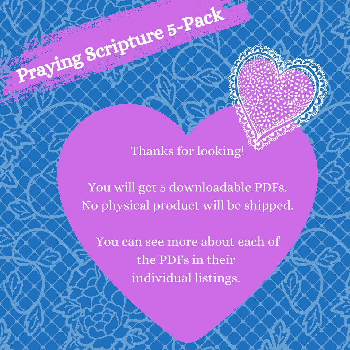 Praying Scripture 5-pack Prayers Prayer Printable Digital Download ...