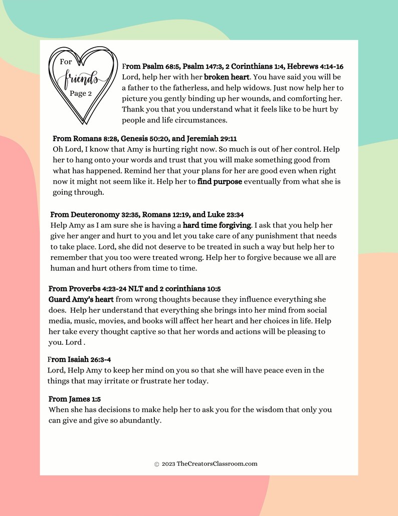 Praying Scripture | Prayer for Friend | Prayers | Prayer Printable ...