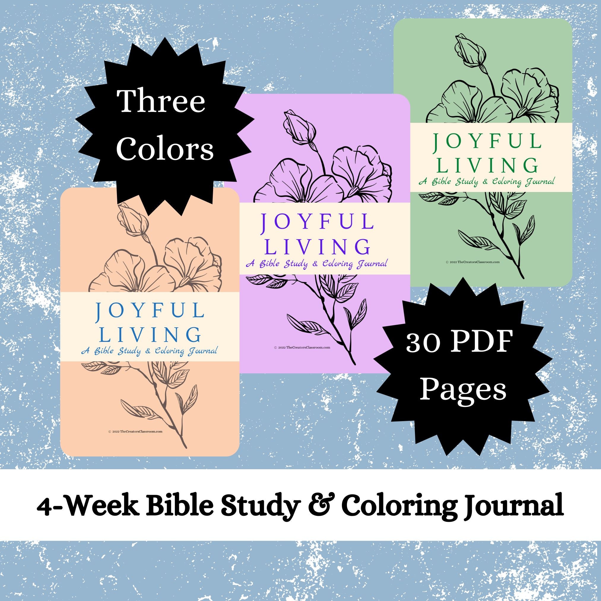 Bible Study Guide |joyful Living |bible Study Journal |adult Coloring ...