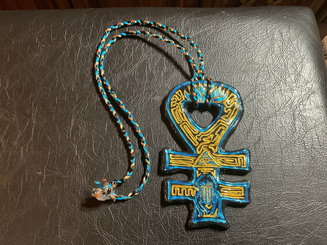 Xemheka Lotus Blue Nuwaubian Ankh Necklace Handmade Handcrafted One-of ...