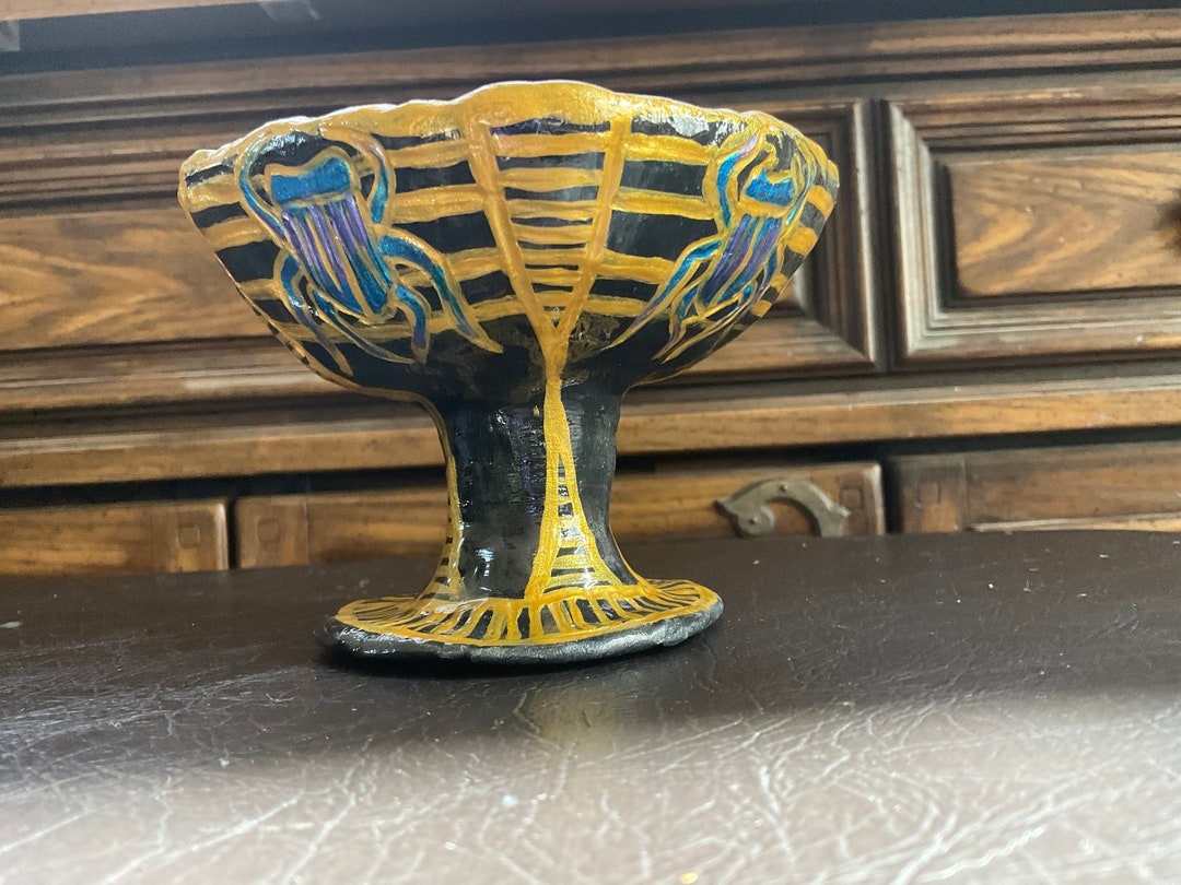 Xemheka Xepera Chalice-style Pedestal Dish Handmade Kemetic Bowl ...
