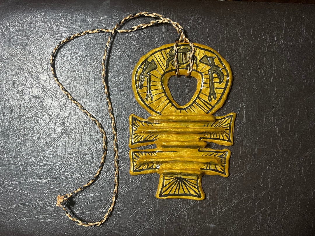 Xemheka Huge Djed Nuwaubian Ankh Necklace Handcrafted Ankhtwy Pendant ...