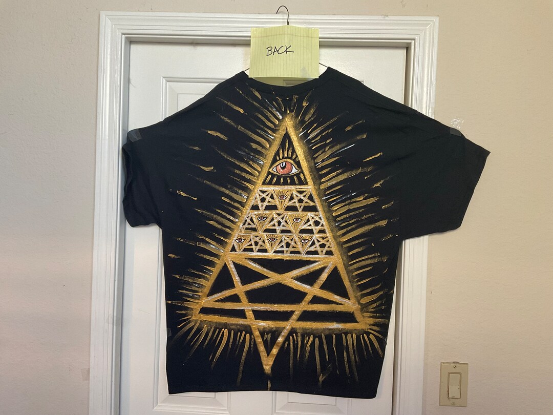 Xemheka All-seeing Trapezoid Pentagram Shirt Adult Size 3XL (XXXL) Hand ...