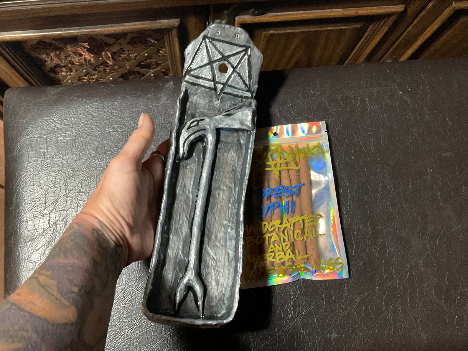 Xemheka Sekhem Heka Sutekh Log Incense Holder/burner Handcrafted Altar ...