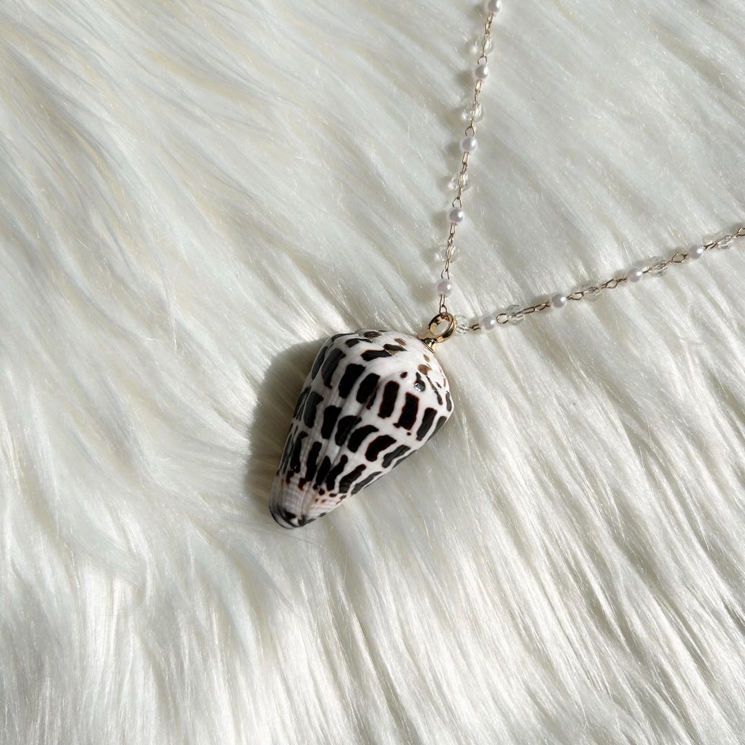 Hawaiian Hebrew Cone Shell Gold Plated Pink Beaded Chain Necklace - Etsy